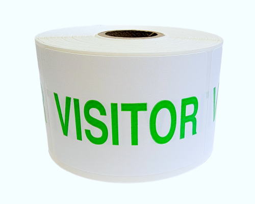 Green Visitor Stickers - Name, Visiting, Date | 2"x3" | Self-adhesive | 500 Labels 1 Roll ...